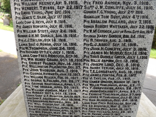 Rawtenstall Municipal War Memorial